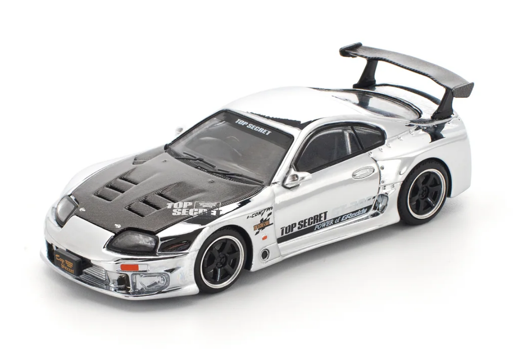 Toyota Top Secret GT300 Supra silver chrome 1:64 Pop Race