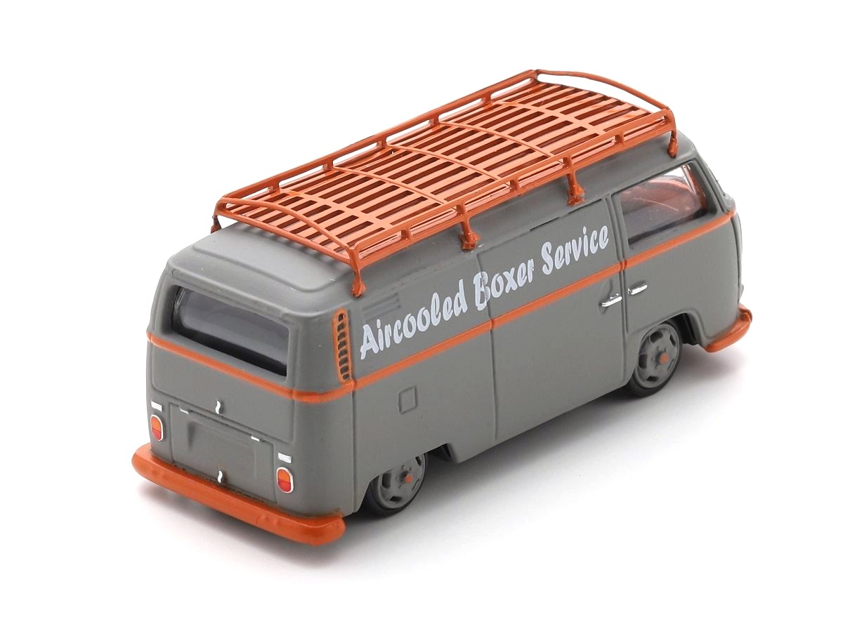Volkswagen T2 Lowrider *Aircooled Boxer Service* grey/orange 1:64 Schu