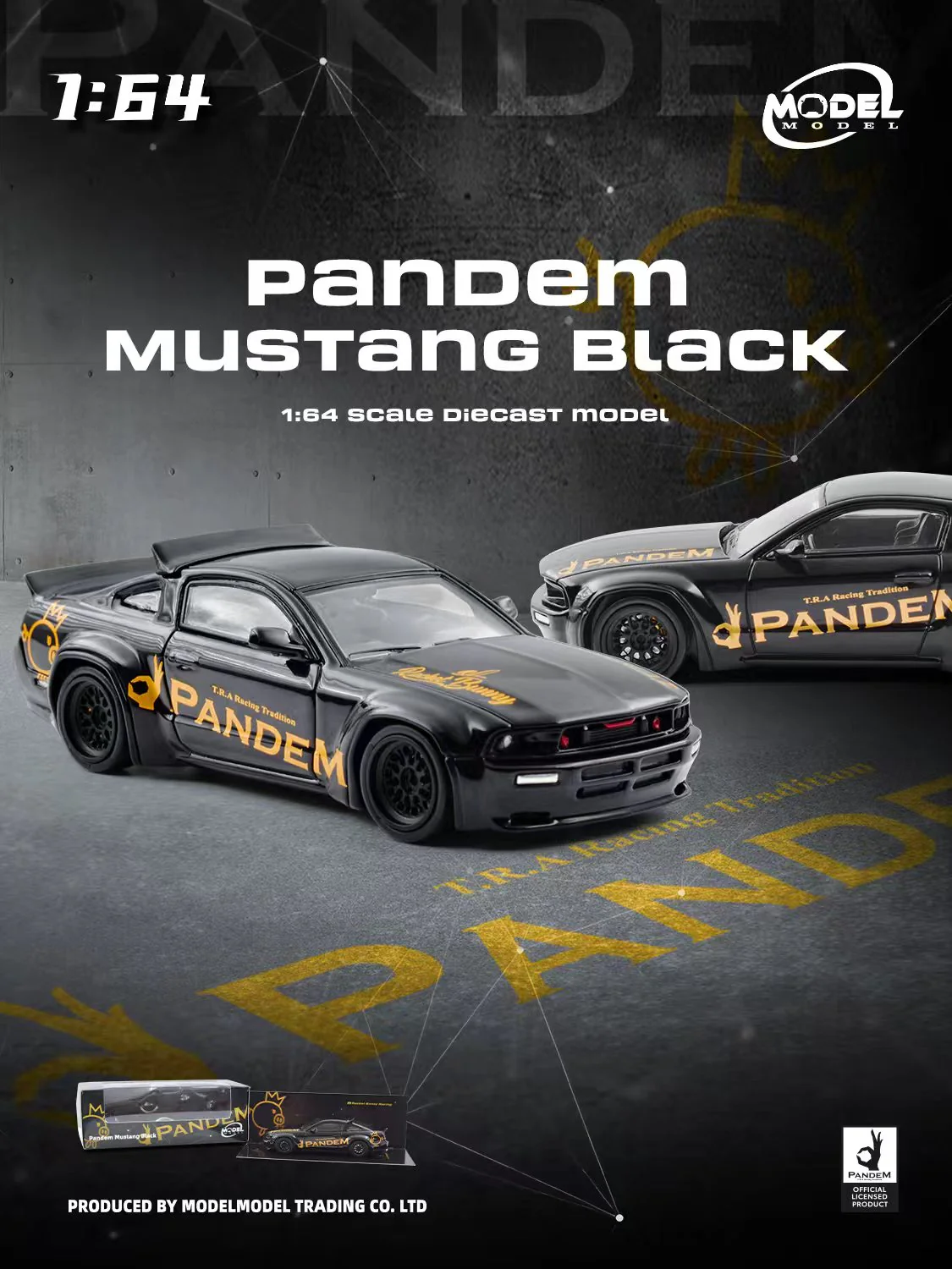 Ford Mustang Pandem black 1:64 ModelModel