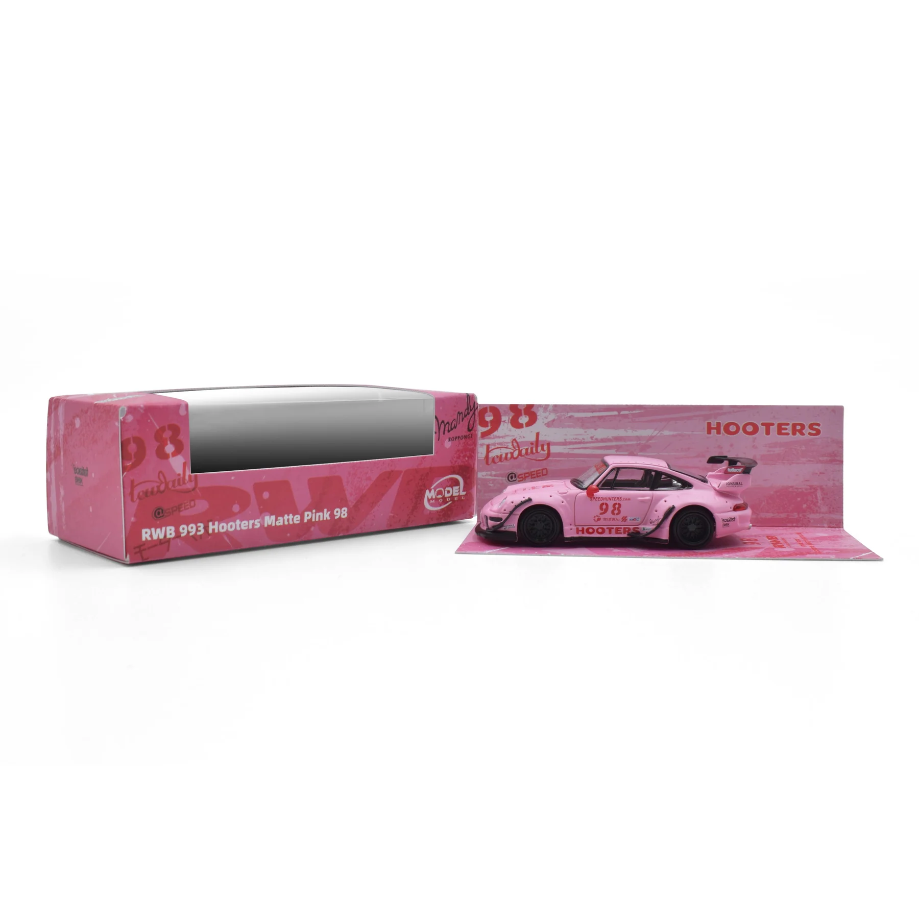 Porsche RWB 993 #98 *Hooters* matte pink 1:64 ModelModel